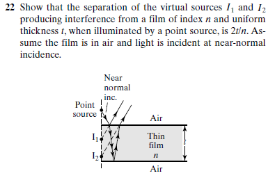 Solved 22 Show that the separation of the virtual sources I1 | Chegg.com
