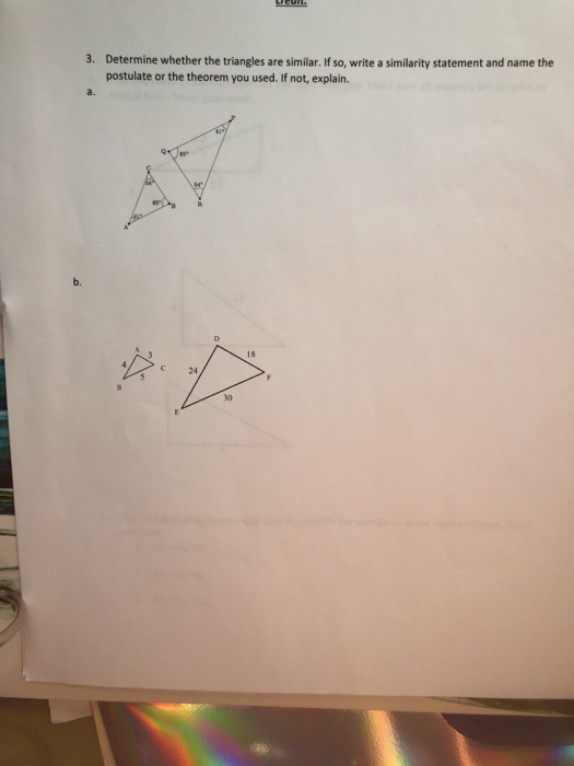 Solved Determine whether the triangles are similar. If so, | Chegg.com