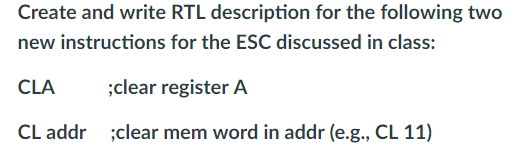 Solved Create and write RTL description for the following | Chegg.com