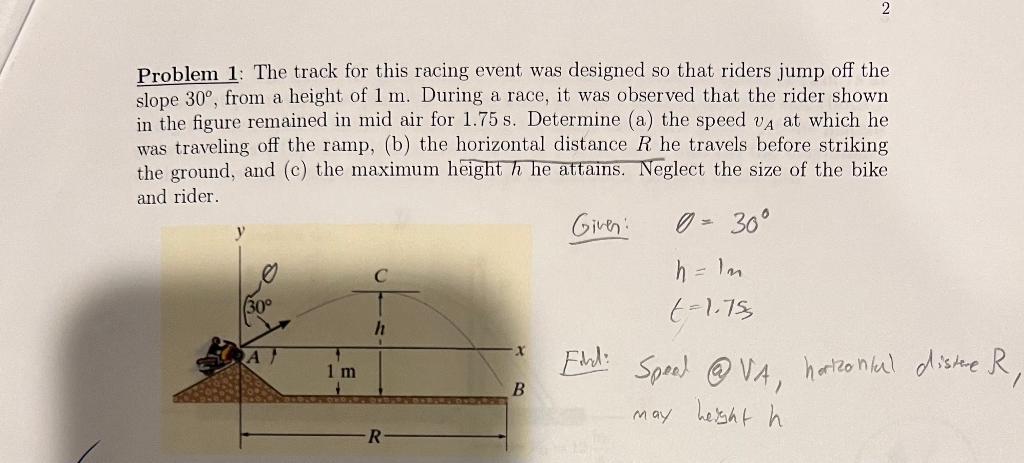 Solved Problem 1: The track for this racing event was | Chegg.com