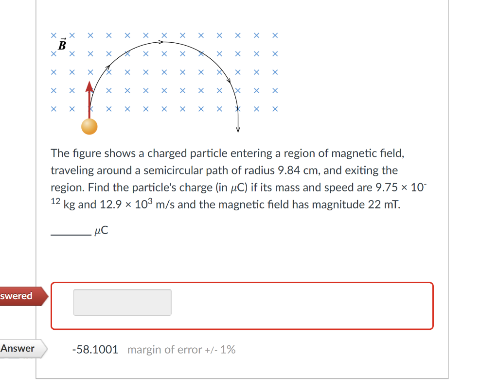 Solved The figure shows a charged particle entering a region | Chegg.com