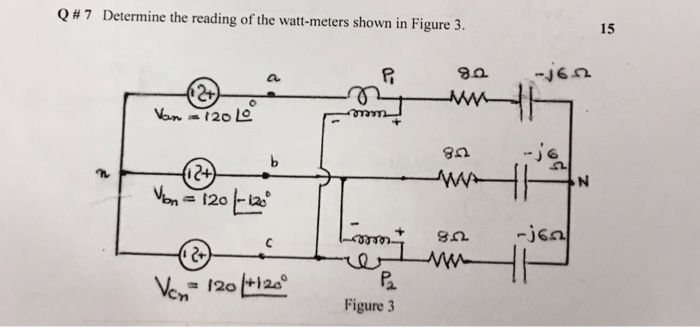 Solved Determine the reading of the watt-meters shown in | Chegg.com