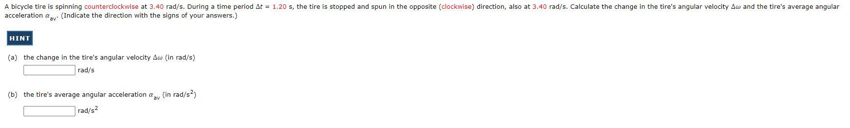 Solved acceleration αav. (Indicate the direction with the | Chegg.com