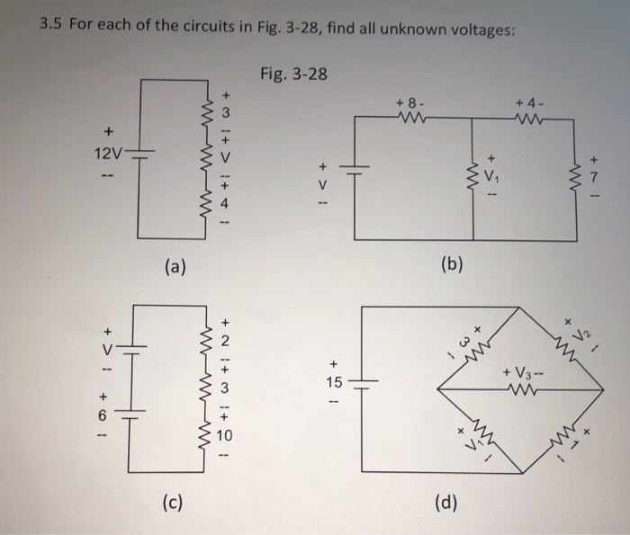 Solved 3.5 For each of the circuits in Fig. 3-28, find all | Chegg.com