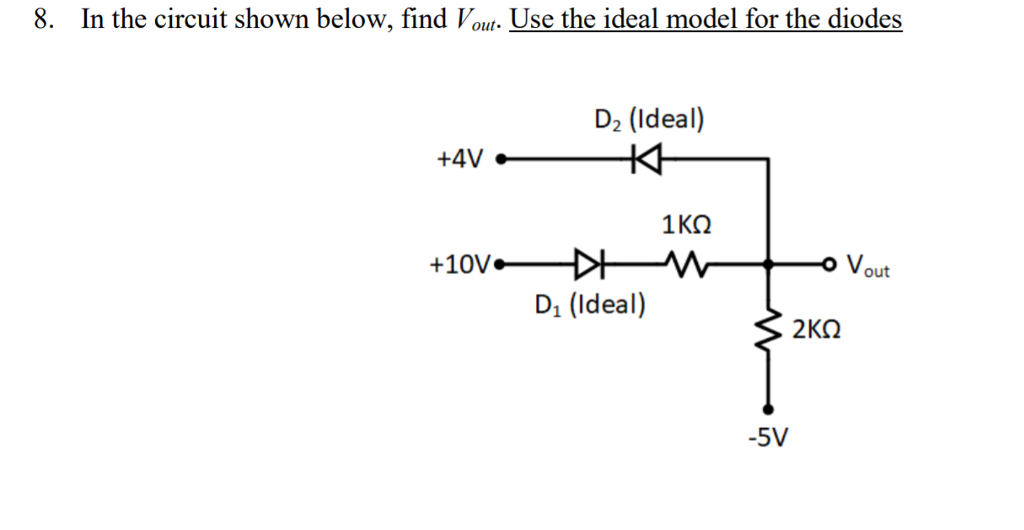 Solved 8. In the circuit shown below, find Vout. Use the | Chegg.com