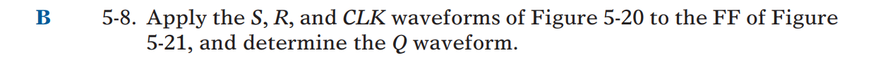 Solved 5 8 Apply The S R And Clk Waveforms Of Figure 5 20