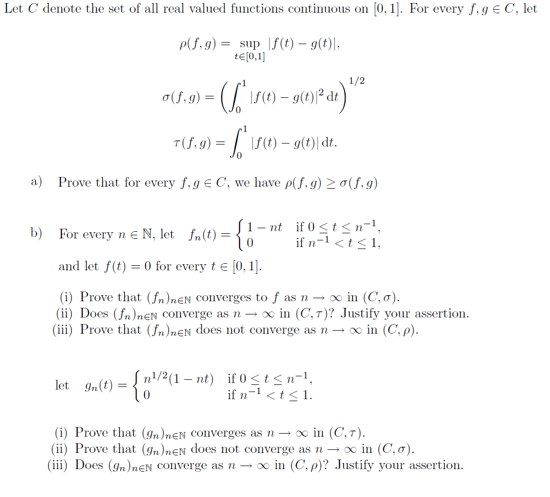 Solved Let C denote the set of all real valued functions | Chegg.com