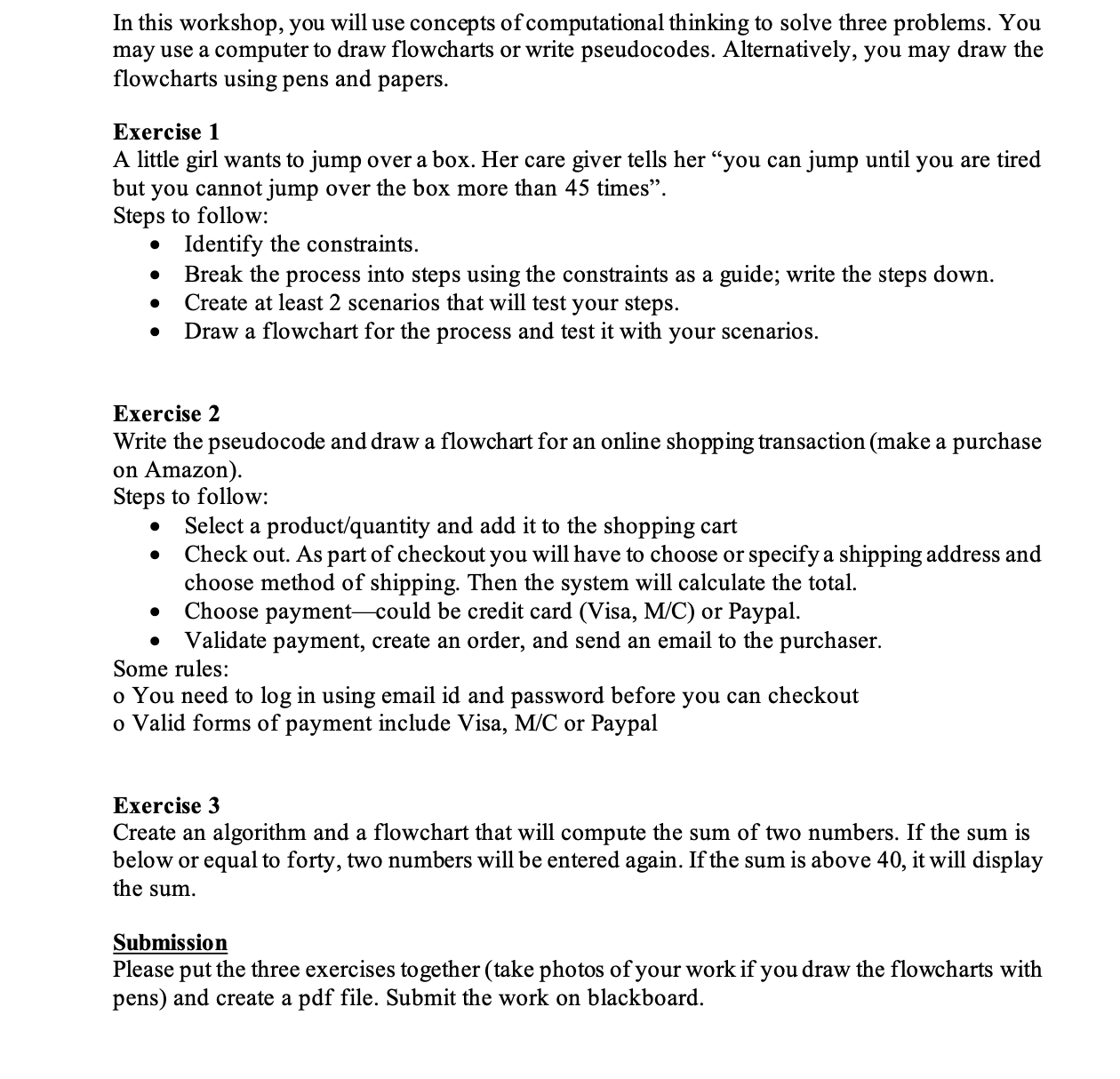 Solved Show me the steps to solve and answer exercise 1 | Chegg.com