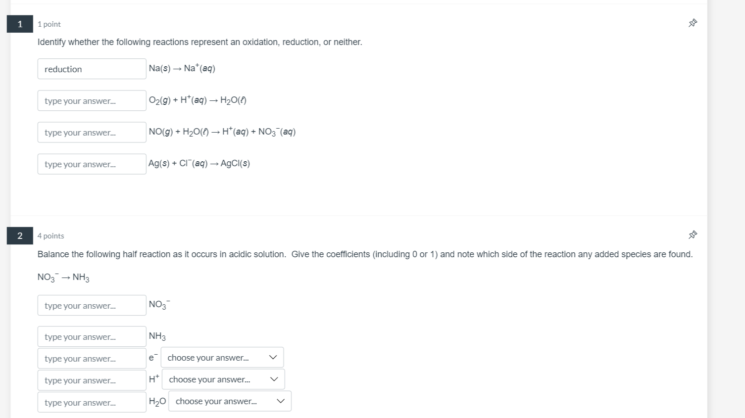 Solved Identify whether the following reactions represent an | Chegg.com