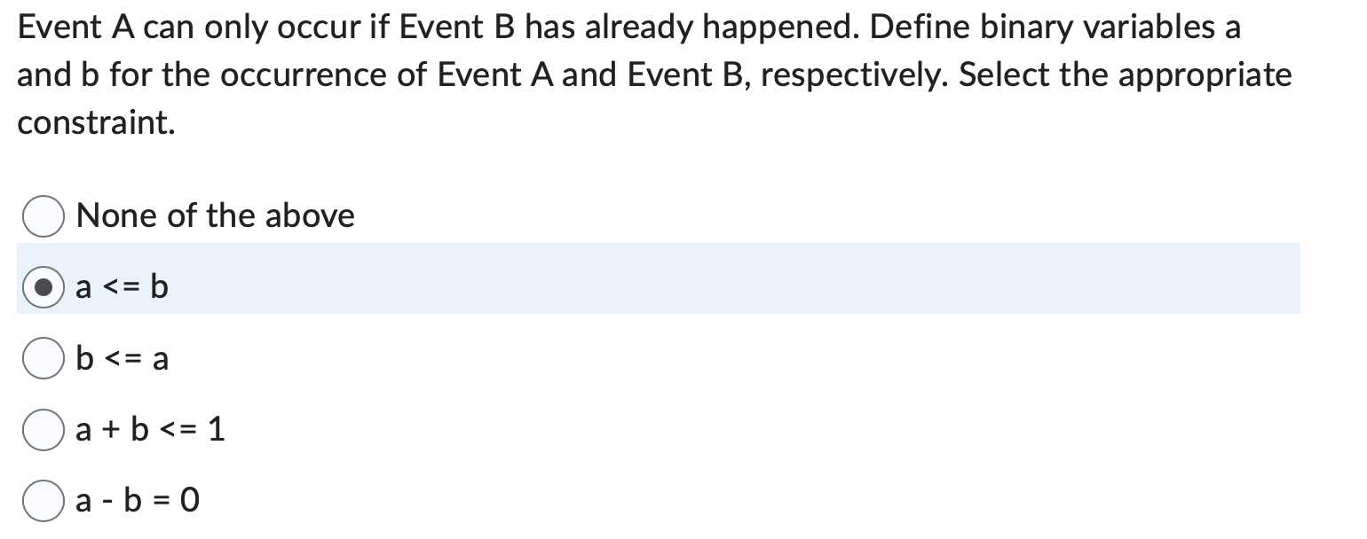 Solved Event A can only occur if Event B has already | Chegg.com