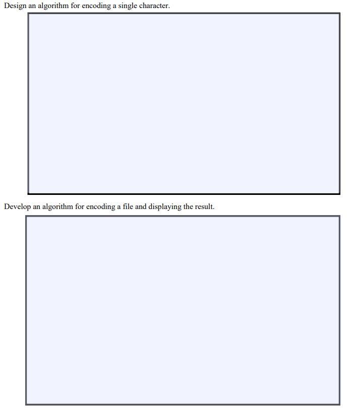 Solved Design an algorithm for encoding a single character. | Chegg.com Solved Design an algorithm for encoding a single character. | Chegg.com