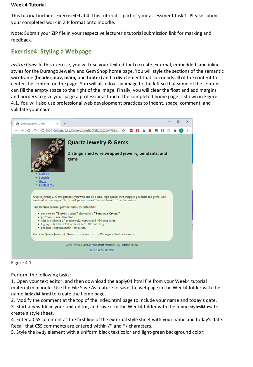 Solved Week 4 Tutorial your assessment task 1. Please submit | Chegg.com