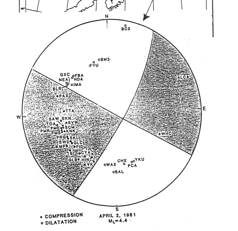 5. The fault-plane solution and map on the following | Chegg.com