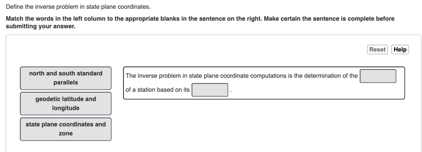 Solved What map projections are used in state plane | Chegg.com