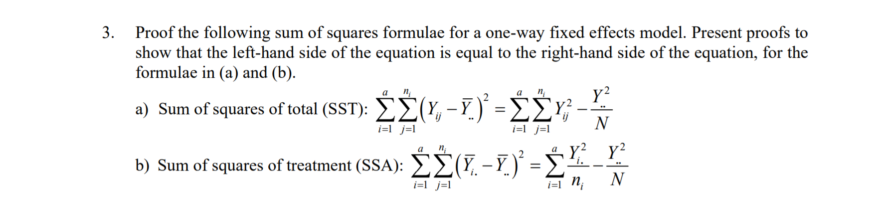 Solved 3. Proof the following sum of squares formulae for a | Chegg.com