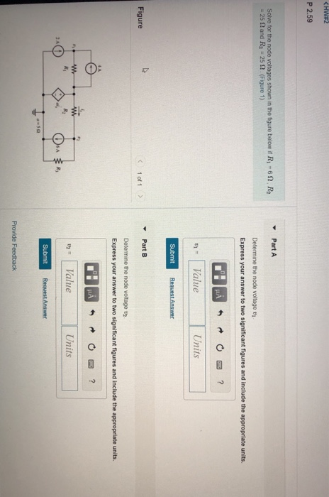 Solved P 2.59 Part A Solve for the node voltages shown in | Chegg.com
