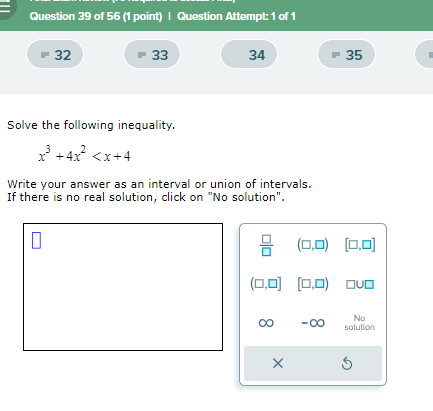 Solved Solve the following inequality.x3+4x2Write your | Chegg.com