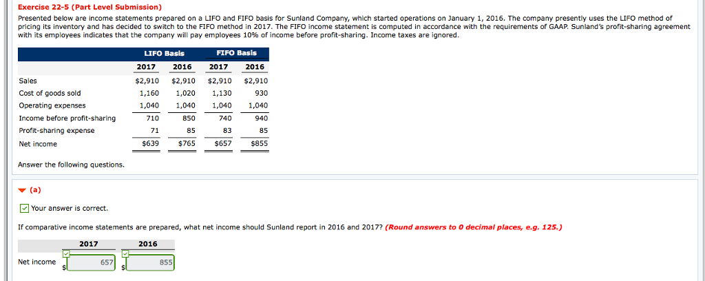 Solved Exercise 22-5 (Part Level Submission) Presented below | Chegg.com