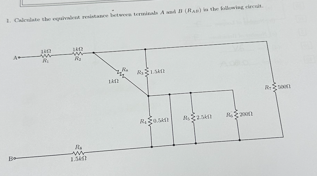 Solved Calculate the equivalent resistance between terminals | Chegg.com