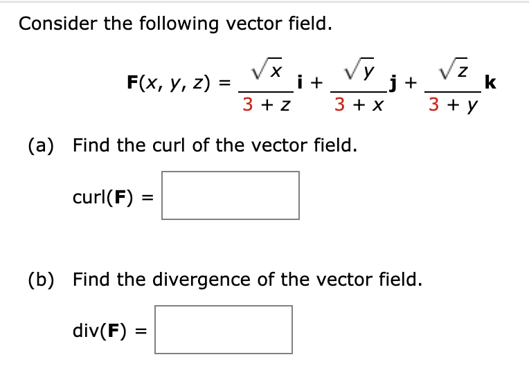 Consider the following vector | Chegg.com