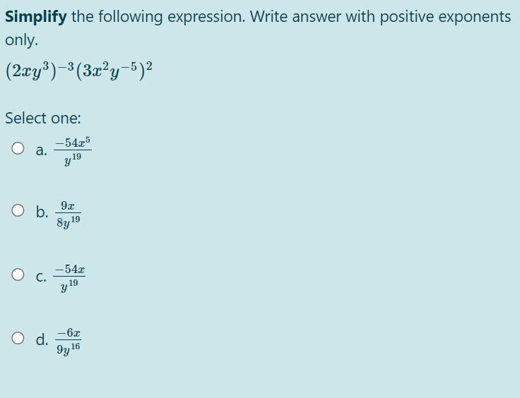 Solved Simplify the following expression. Write answer with | Chegg.com