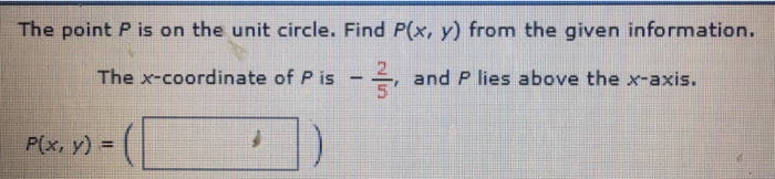 Solved Find the missing coordinate of P, using the fact that | Chegg.com