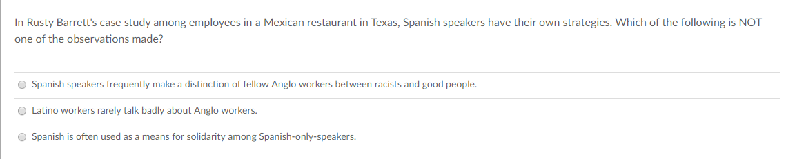 Solved Use of Mock Spanish generally induces situations | Chegg.com