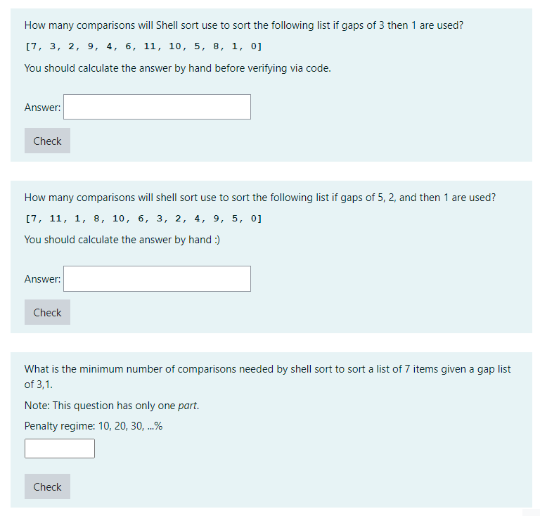Solved How many comparisons will Shell sort use to sort the | Chegg.com