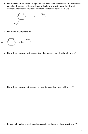 Solved 8. For the reaction in 7c shown again below, write | Chegg.com