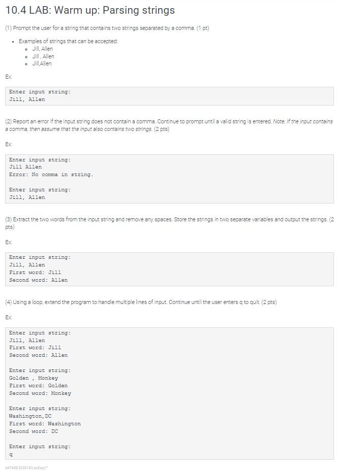 Solved 2 Report An Error If The Input String Does Not 5314