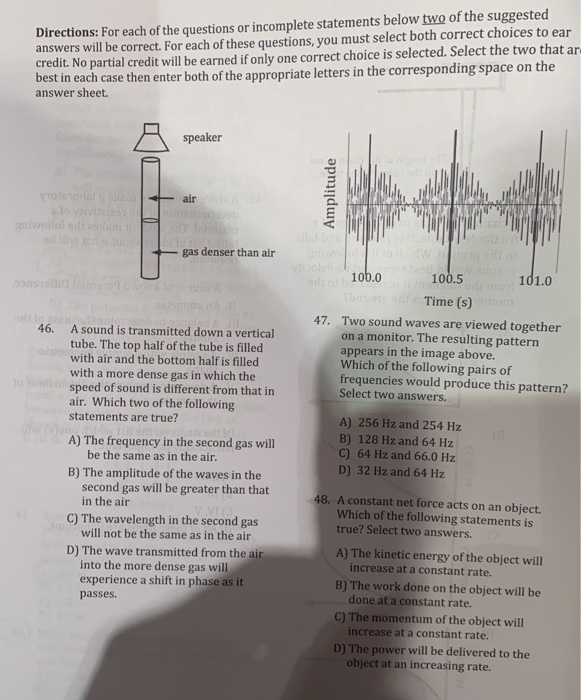 Solved Directions: For each of the questions or incomplete | Chegg.com