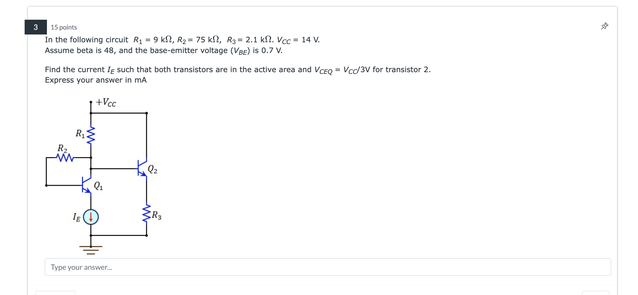 Solved 315 ﻿pointsIn the following circuit R_(1)=9k\Omega | Chegg.com
