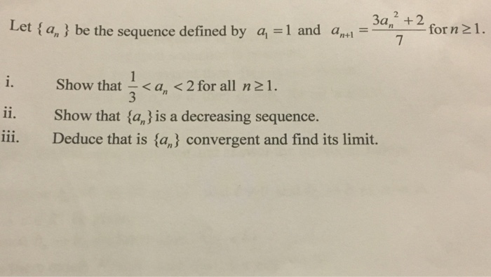 Solved L et { a" } be the sequence defined by al = 1 and | Chegg.com