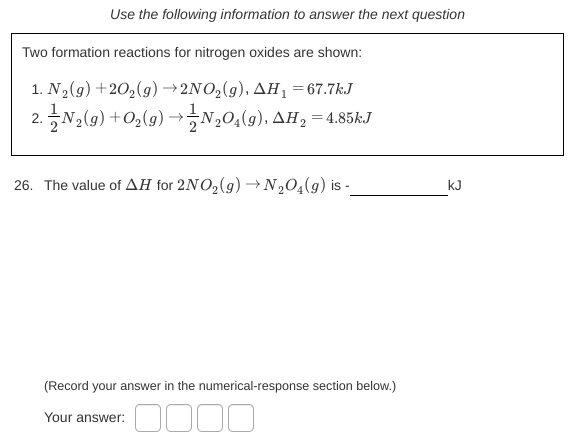 Solved Numeric Response Use the following information to | Chegg.com