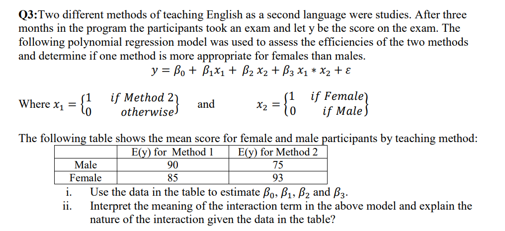 Q3:Two different methods of teaching English as a | Chegg.com