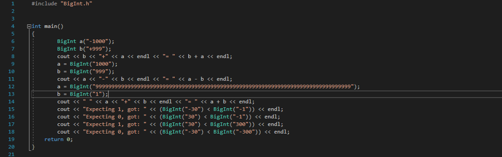I am writing a Big Integer class in C++ and so far i | Chegg.com