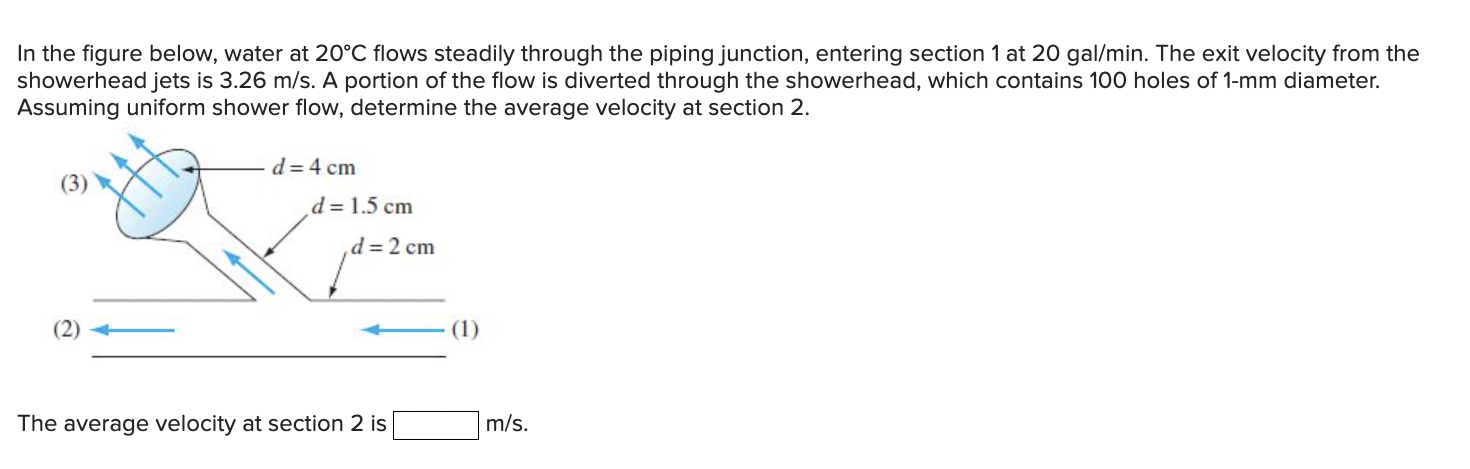 Solved In the figure below, water at 20∘C flows steadily | Chegg.com