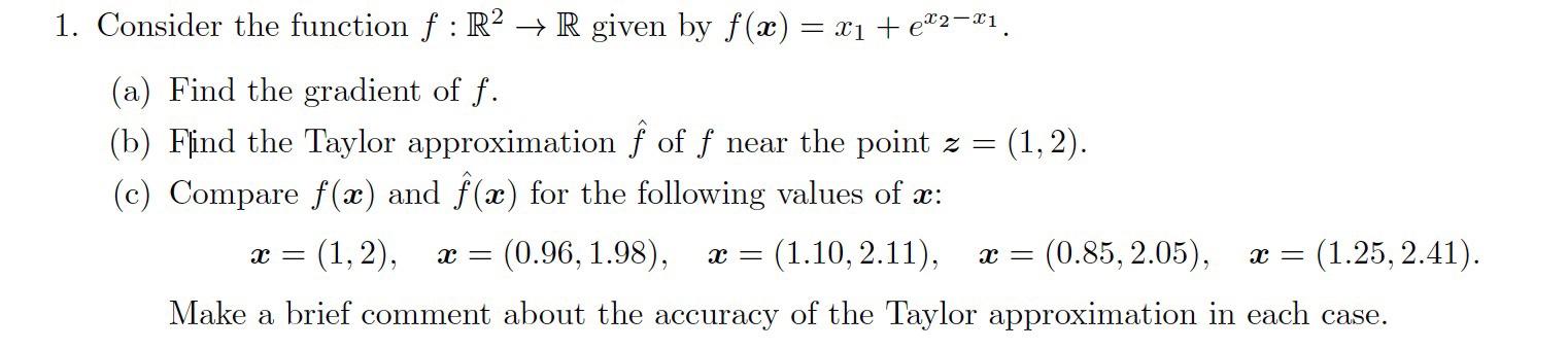 Solved 1. Consider the function f:R2→R given by | Chegg.com