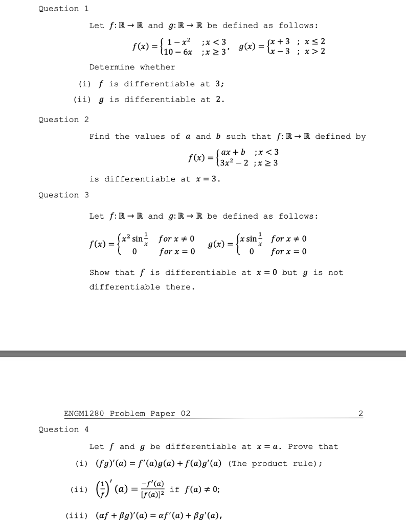 Solved Let F R→r And G R→r Be Defined As Follows