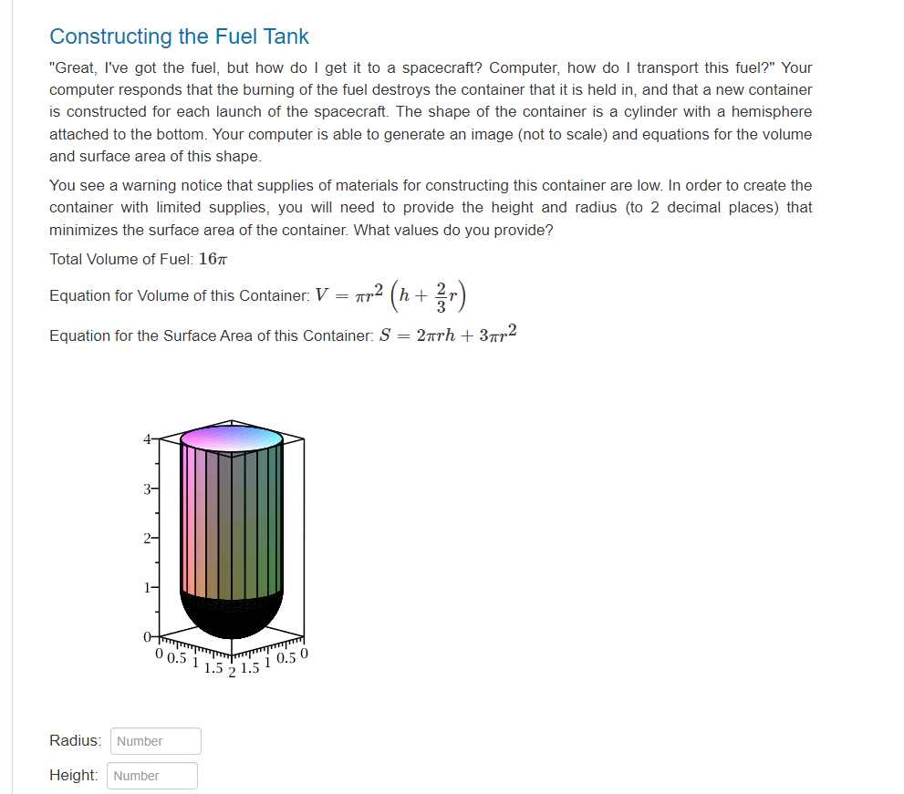 Solved Constructing the Fuel Tank "Great, I've got the fuel, | Chegg.com