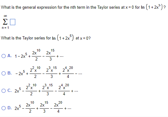 Solved What is the general expression for the nth term in | Chegg.com