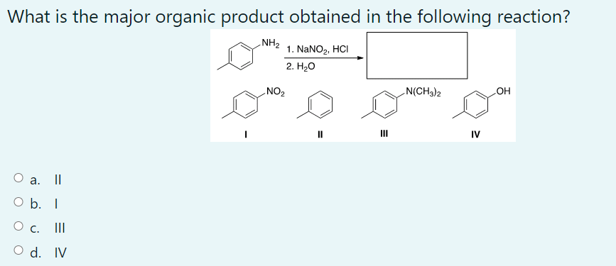 [Solved]: What is the major organic product obtained in th