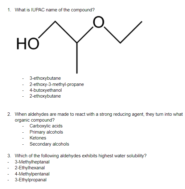 Solved 1. What is IUPAC name of the compound? HO | Chegg.com