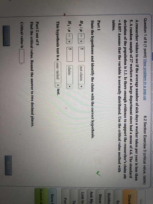 Solved Question 1 of 6 (1 point) View problem in a pop-up | Chegg.com