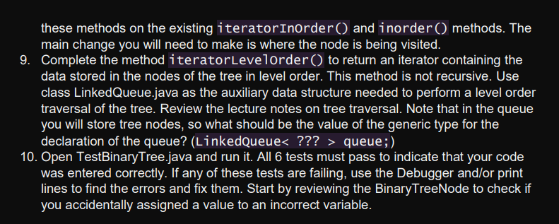 Solved Exercise 2 - Completing the LinkedBinaryTree class 1. | Chegg.com