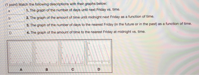 (1 point) Match the following descriptions with their | Chegg.com
