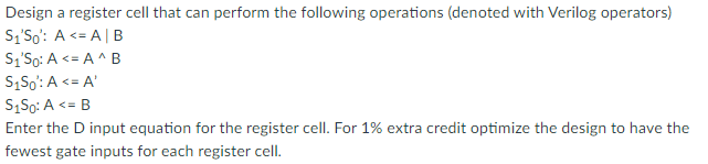 Solved Design a register cell that can perform the following | Chegg.com