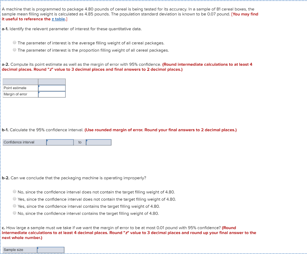 Solved A machine that is programmed to package 4.80 pounds | Chegg.com