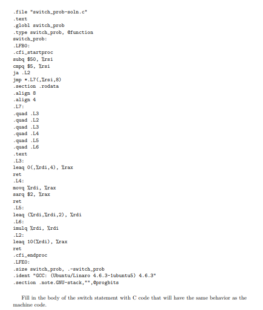 Solved file "svitch_prob-soln.c" text globl svitch_prob | Chegg.com