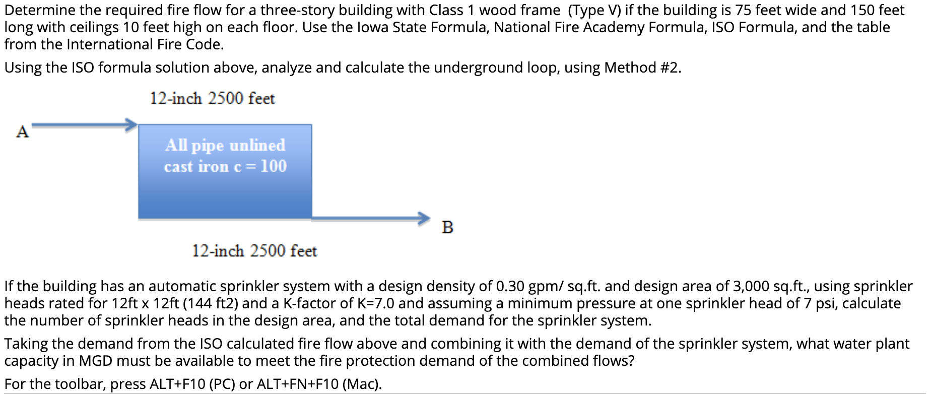 Determine the required fire flow for a three-story | Chegg.com